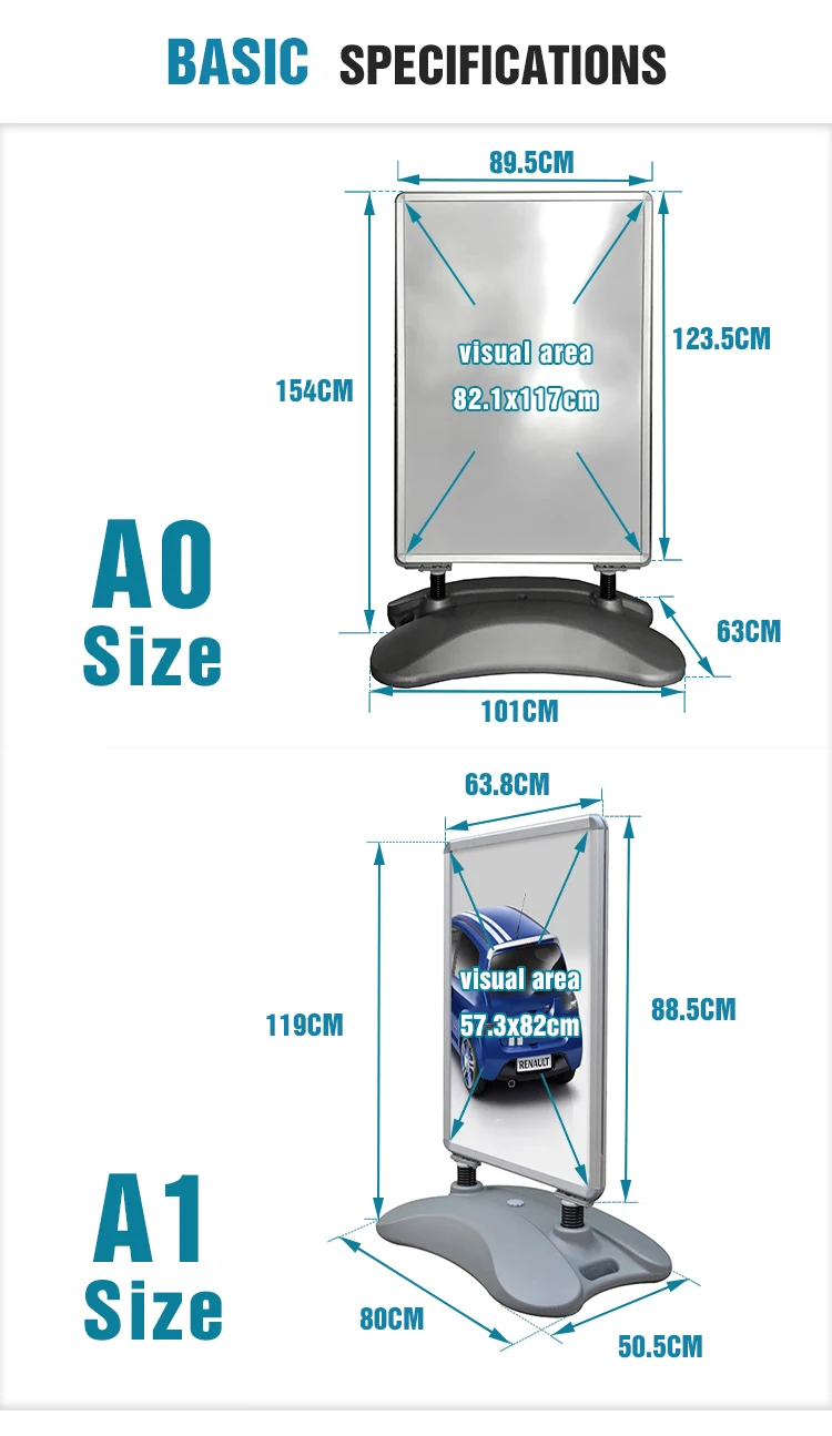 A1 Silver Outdoor Double Side Aluminum Trade Show Event Advertising A ...