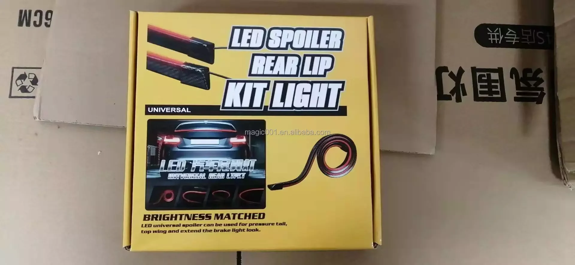 Carbon Fiber Led 130cm 12v Universal Car Rear Difuser Spoiler Led Brake ...