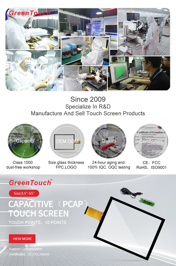 Greentouch 10.4-32 Inch Capacitive Touch Panels - 10 Touch Points