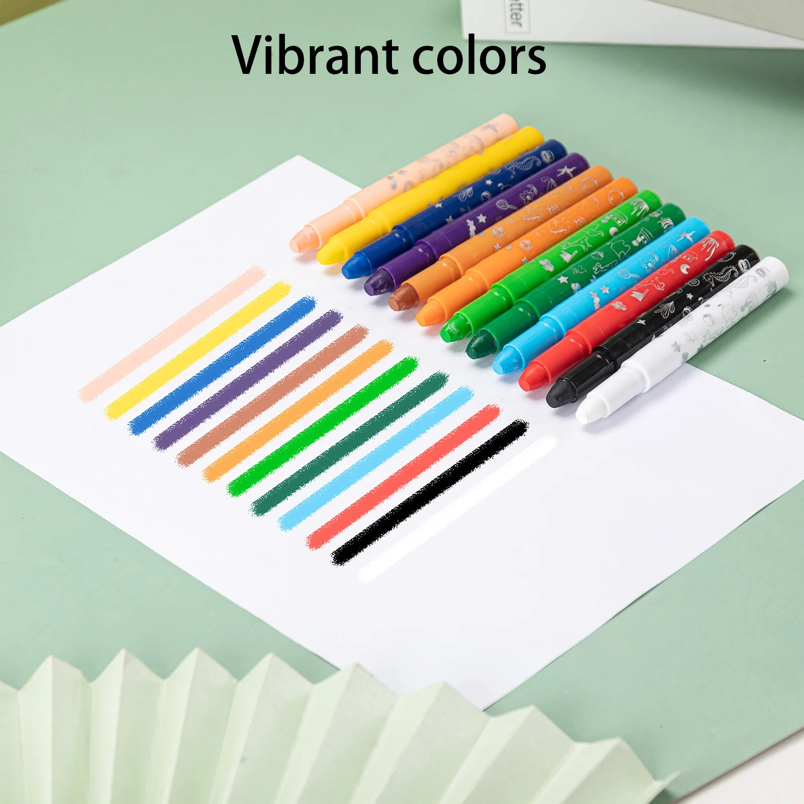 Rotatable Crayon Set Wwth Display Stand 12 Colors High Coverage ...