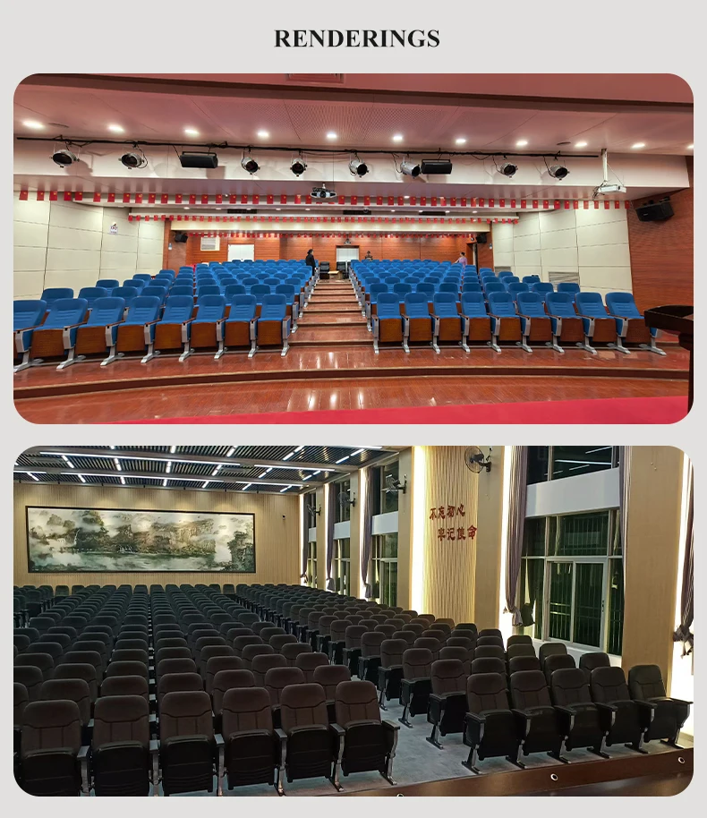 HS-1257 Ergonomic Cinema Auditorium Chair with Metal Legs and Linen ...