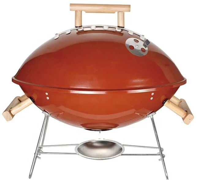 Barbecue Grilling with American Football Shaped Charcoal BBQ Grill