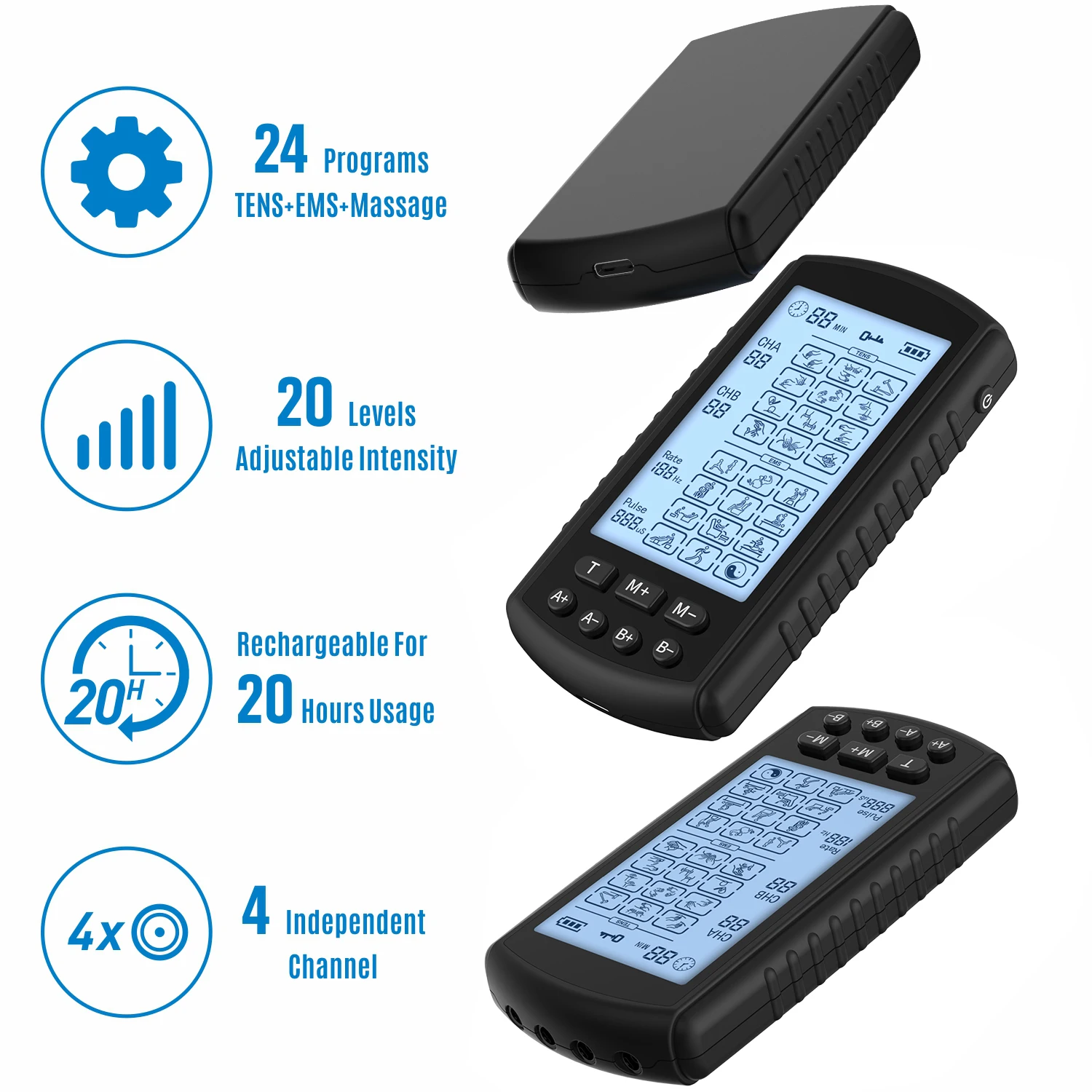 Electronic Tens Machine Neck Pain Relief Physical Therapy Equipment ...