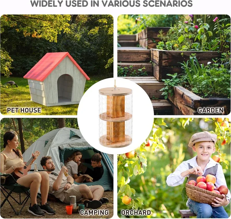 Wood Wasp Traps Outdoor Hanging Insect Catcher for Fly Wasps and ...