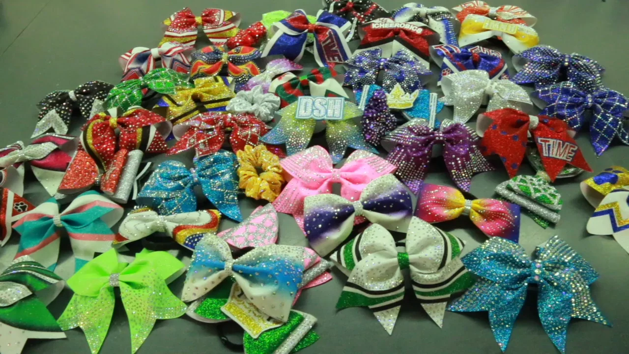 High Quality Custom Cheer Hair Bows Oem Design Custom Logo Rhinestone ...