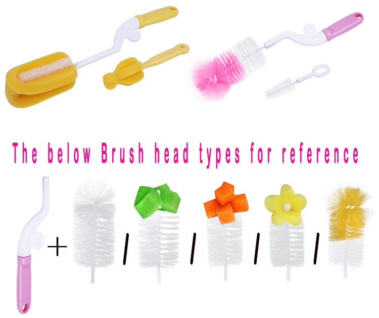 Rotary Handle Bottle Brush Feeding Bottle Cleaner Glass Cups Washing ...