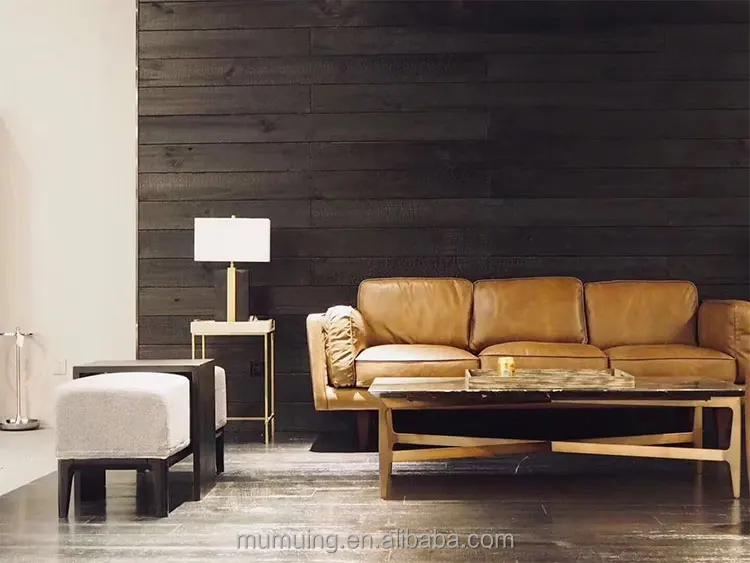 Charcoal Sheet Cladding: 3D Decorative Wood Panel for Living Room - Eco ...