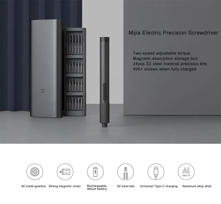 Xiaomi Mijia Electric Precision Screwdriver Kit Type-c Rechargeable ...