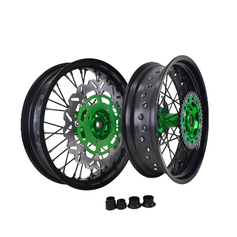 Supermoto 17" Wheels Spoke Rims for Kawasaki KX125/250 06-13 KX250F ...