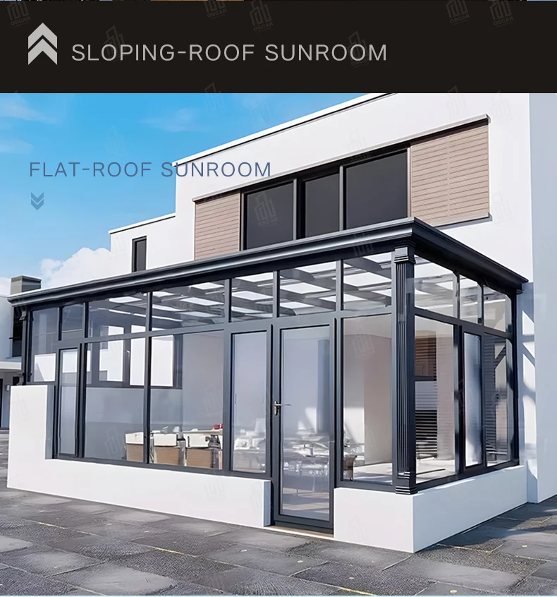 4 Season Aluminum Sunhouse Prefab Glass House Factory Sale Outdoor ...