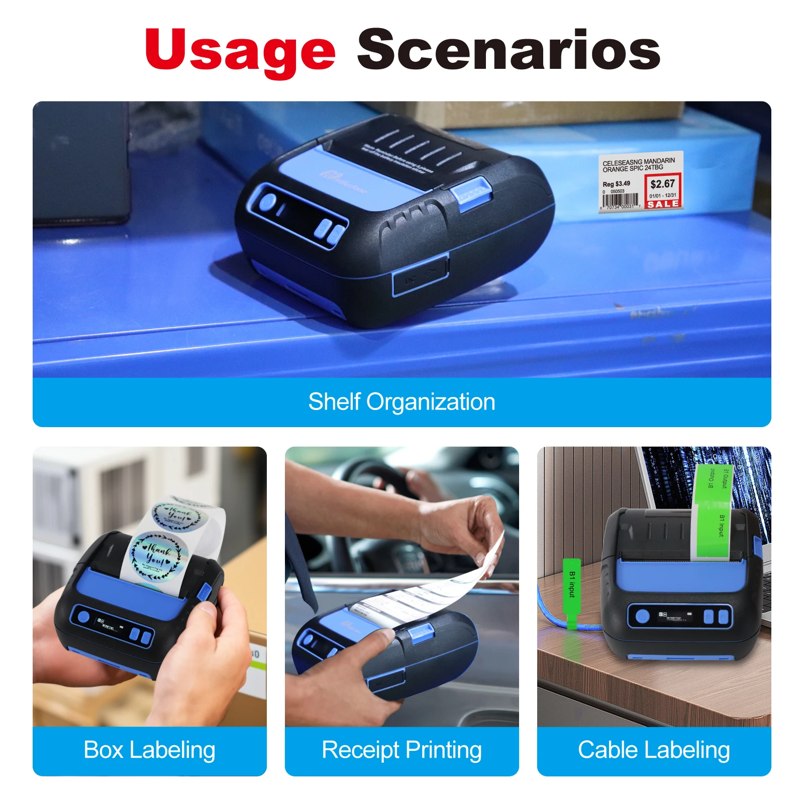 Alibaba.com: MHT-P80F 80mm portable thermal label printer with wireless ...