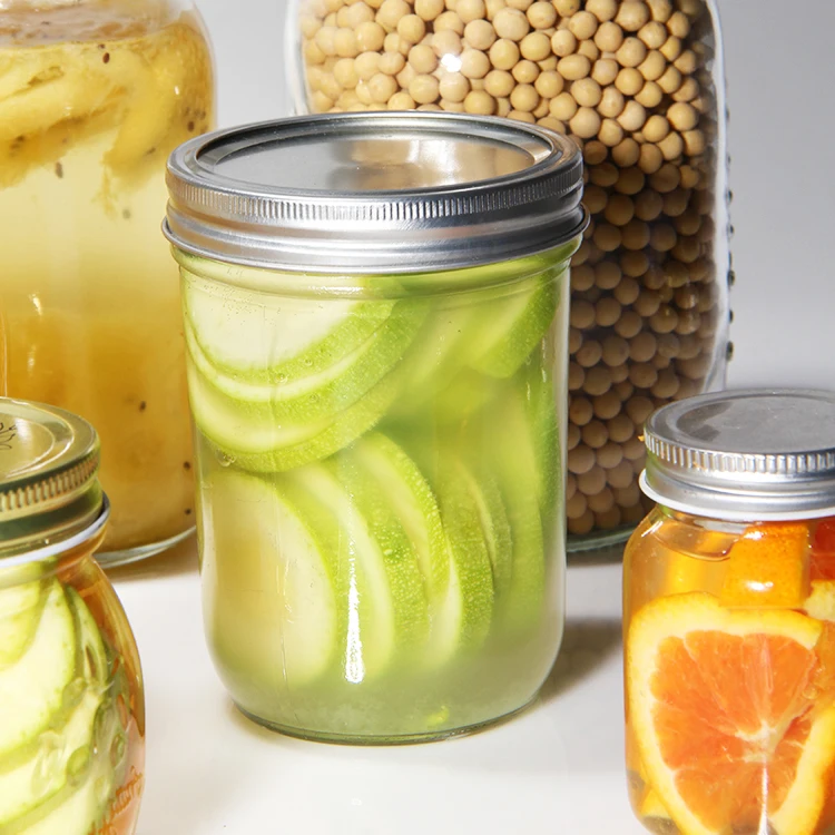 4 Oz 8oz 12 Oz 16 Oz 32 Oz 300ml Glass Wide Mouth Mason Jam Jar With ...