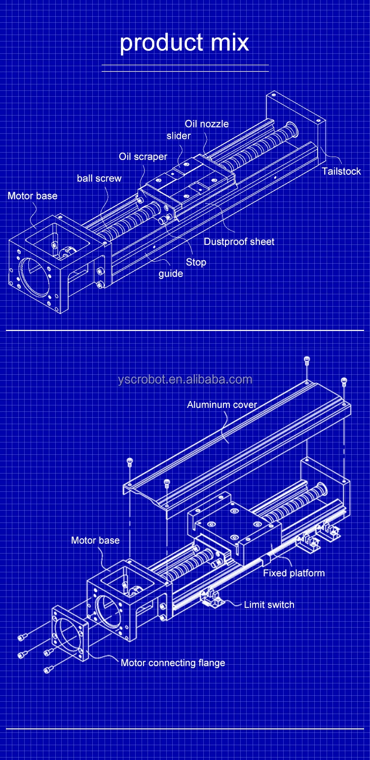 Kk86 Ball Screw Motorized Cnc Single Axis Robots Linear Stage Actuator ...