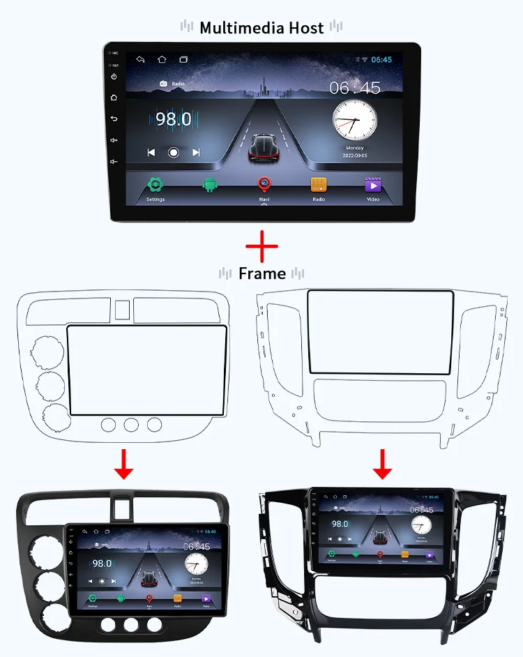 Universal 9 Inch Android 13 Car Radio 2+32gb Carplay Auto Gps Navi ...