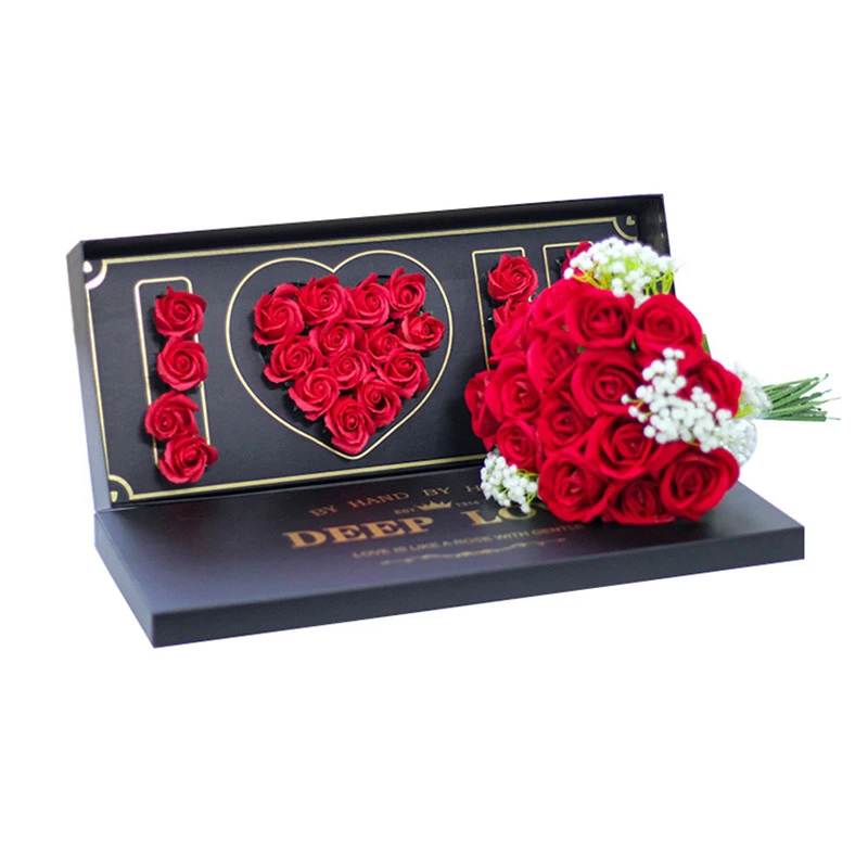 New Arrival Rectangular Paper Cardboard Rose Flower Packaging Gift Box ...