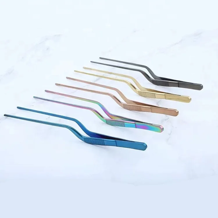 8.3in 6.3in Stainless Steel Chef Kitchen Cooking Tweezers Culinary ...