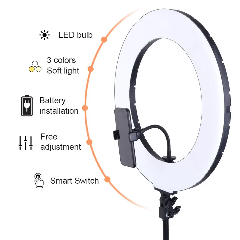 18inch Lcd Ring Light Stepless Adjustment Photo Video Studio Led Light ...
