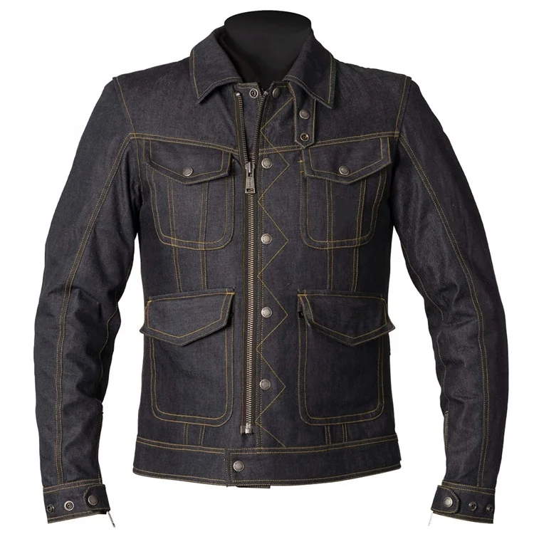 Bowins Casual Men's Armored Denim Motorcycle Jacket With Custom Logo ...