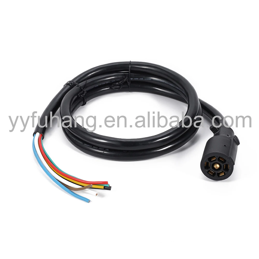 Heavy Duty 7-Way Trailer Wiring with 7 Pin Connector Power Cords ...
