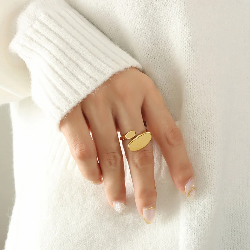 Gold Plated Stainless Steel Adjustable Ring For Gifts & Oem