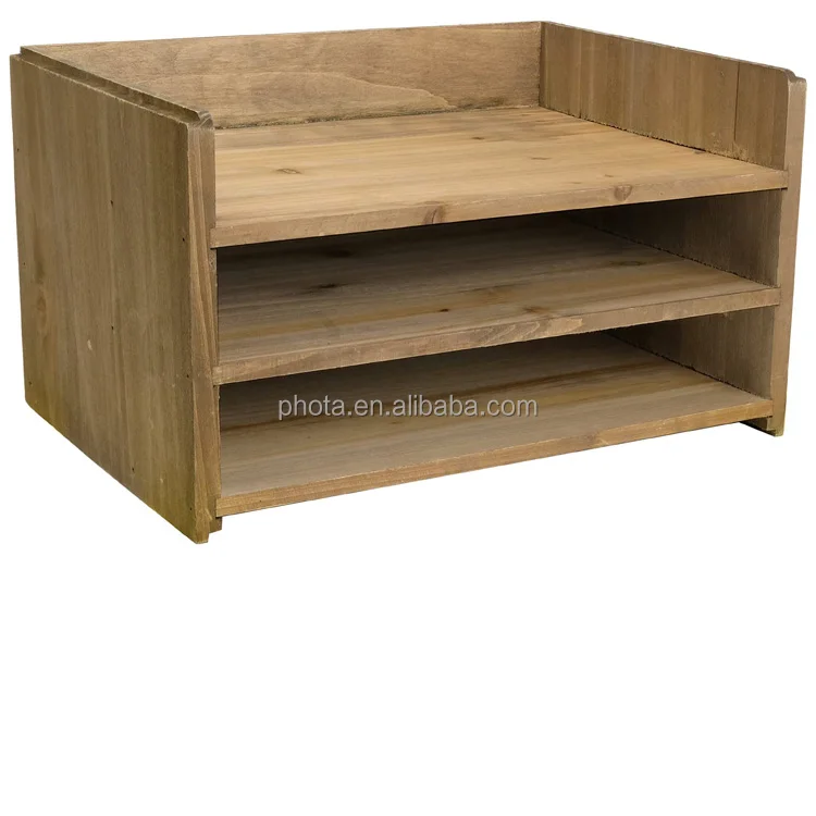 Wooden Stackable Letter Tray: Desktop Organizer For Files,Folders ...