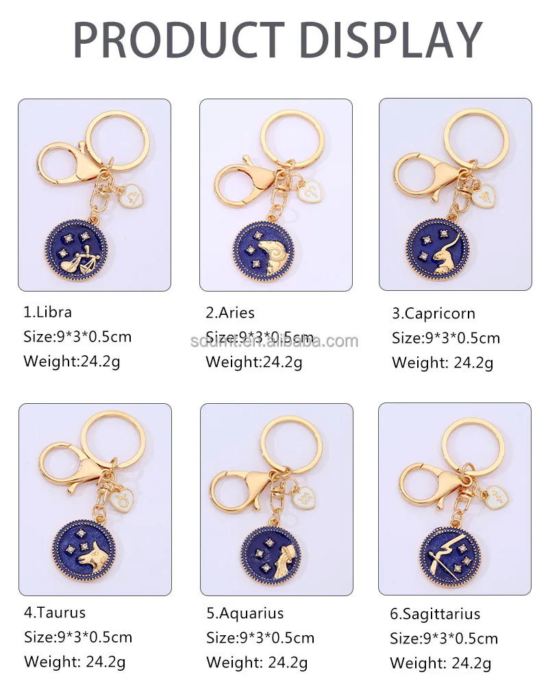 Hot Sale Souvenir Promotional Gifts Twelve Constellations Keychain 12 ...