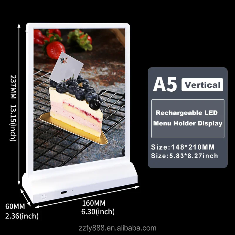 Rechargeable LED Menu Light Boxes - Double-Sided Advertising