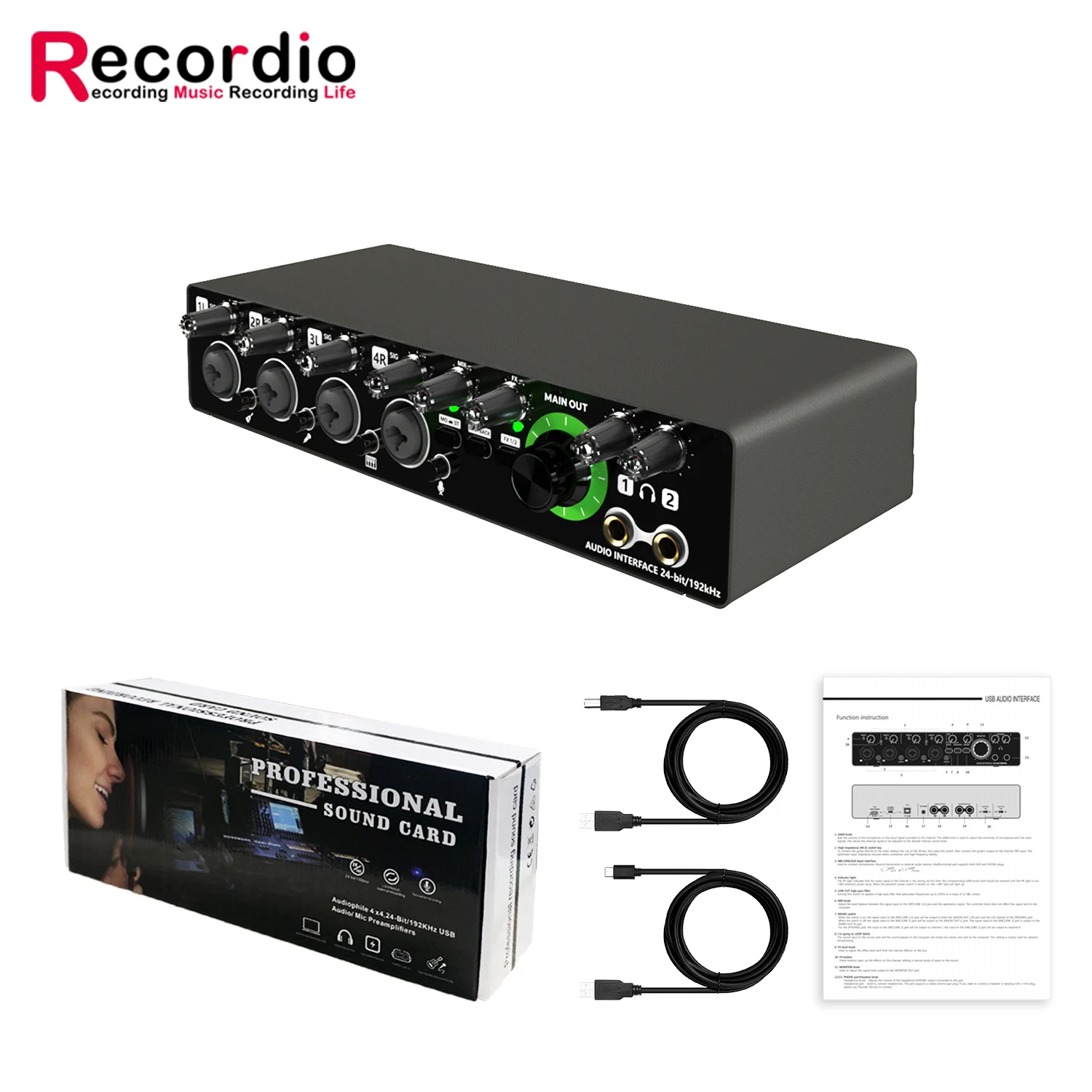 Gax-md44 Oem Professional 24bit 192khz Interface De Audio 4 In 4 Audio ...