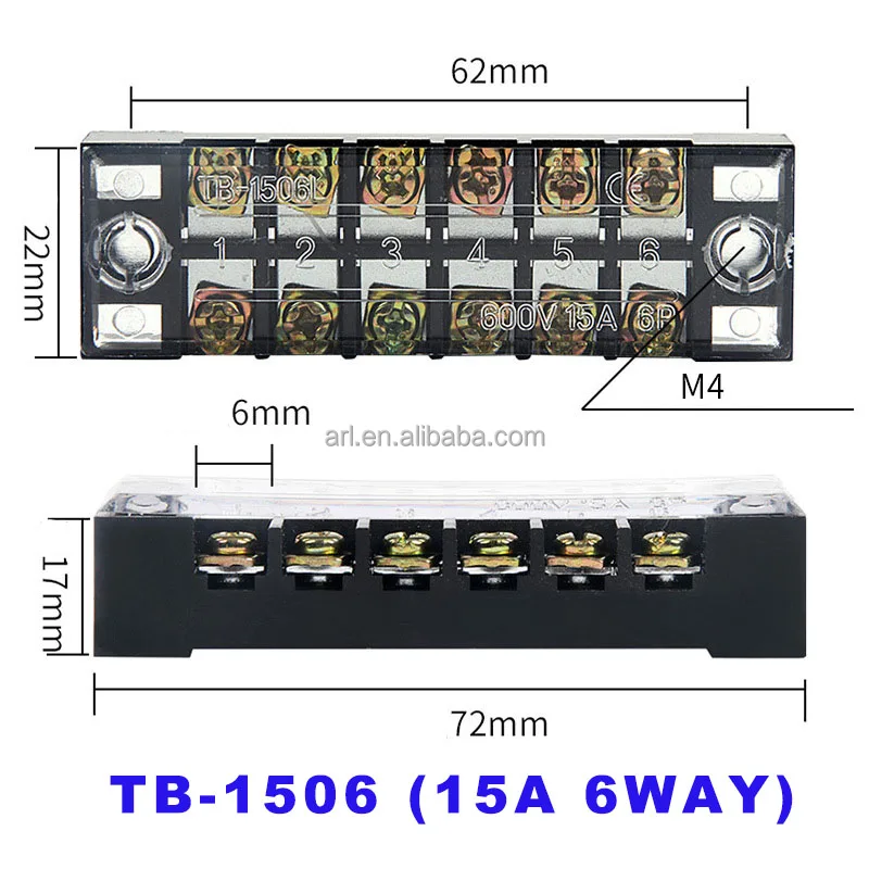 TB-4504 Iron 45A TB Series Terminal Block Fence Type Terminal Block ...