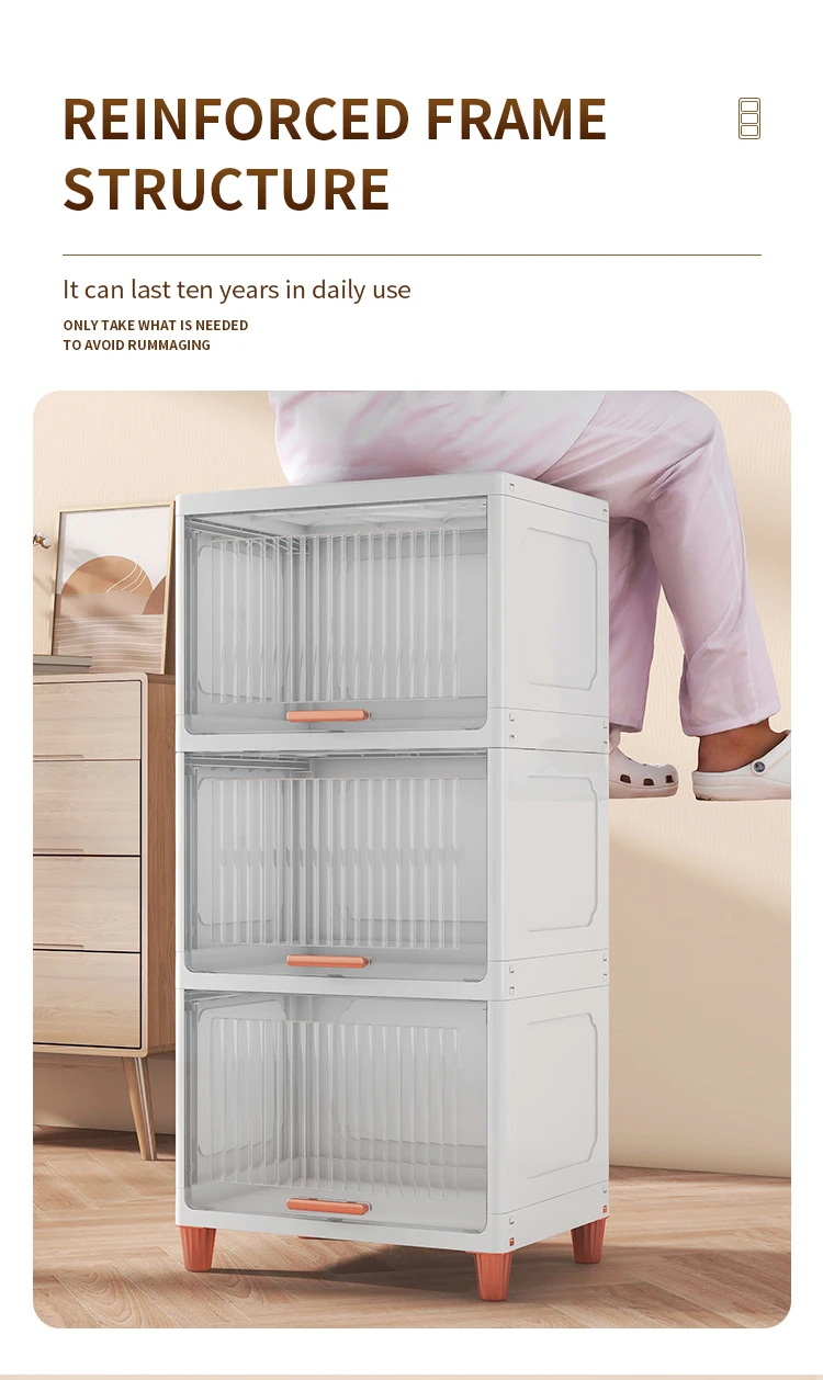 Haogle Wholesale Transparent Storage Cabinet Foldable Plastic Storage ...