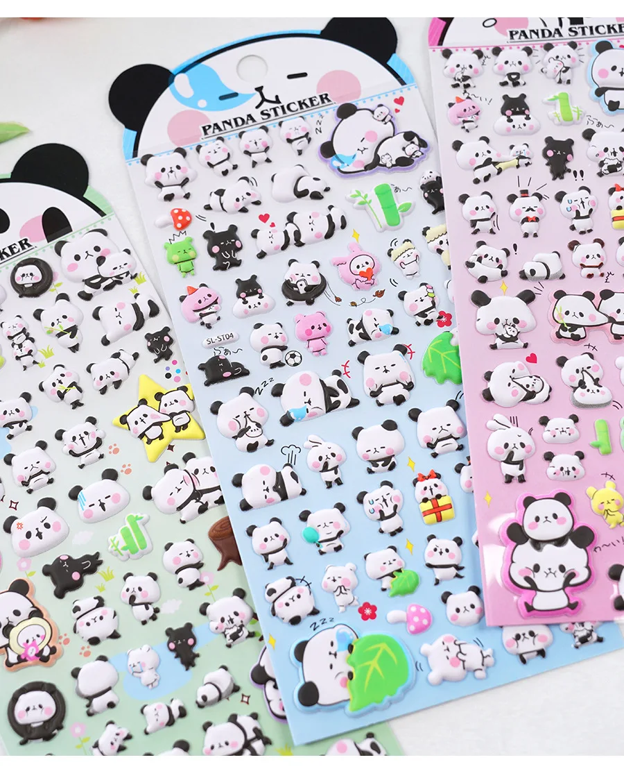 Cute Decorative Kids Cartoon Sticker 3d Self- Adhesive Panda Puffy ...