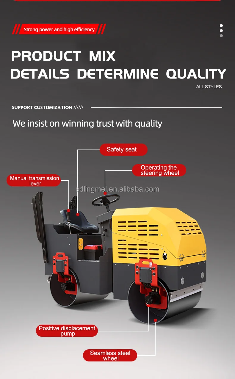 3500kg Double Drive Roller Hydraulic Steering Vibration Drive ...