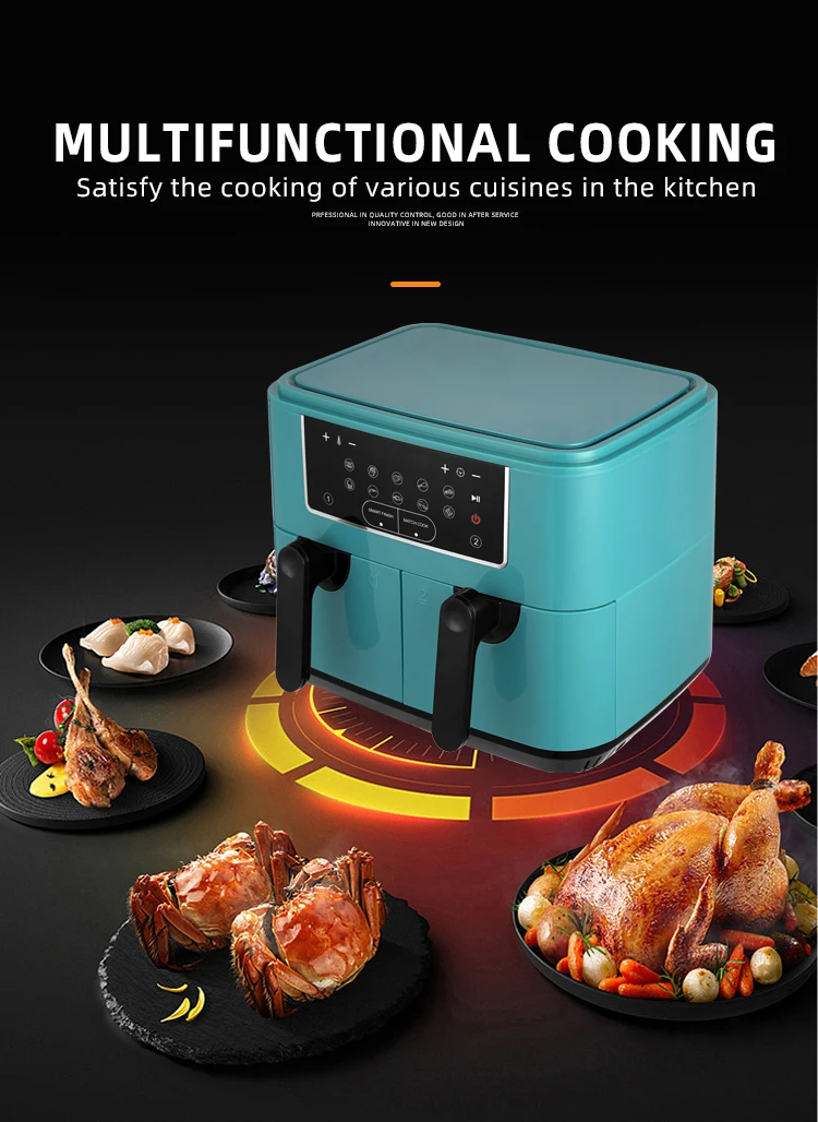 Dual Basket Digital Air Fryer - 9L Oil-Free Cooking