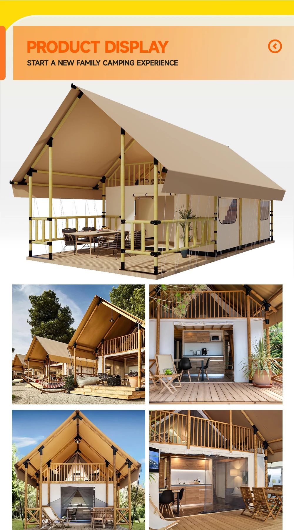 Safari Glamping Events Tent Wooden Pole Duplex Tent House With Balcony - Buy Glamping Safari ...