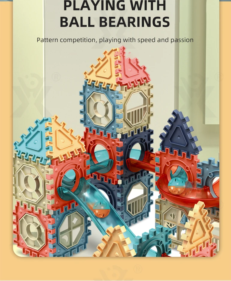 Chengji Construction 168pcs Ball Track Building Blocks Set Marble Run ...