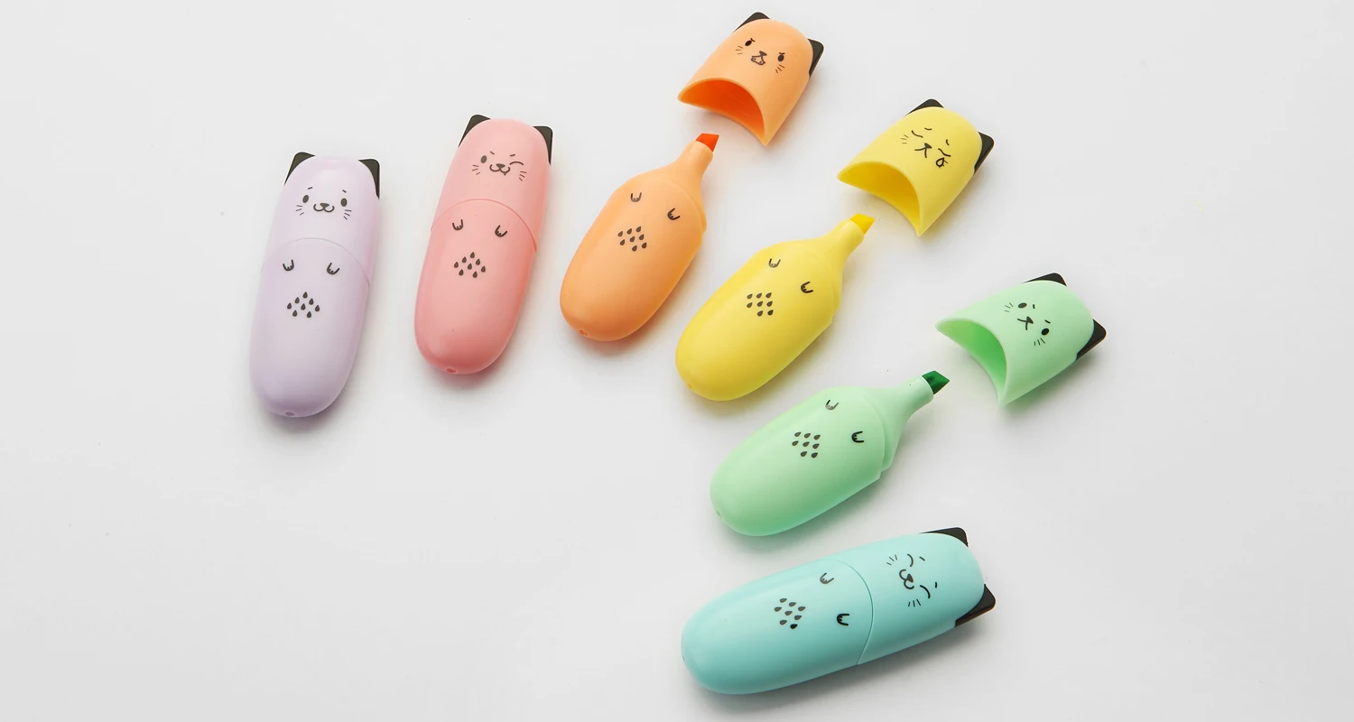 Customizable Cute Mini Pastel Highlighter Pen Set