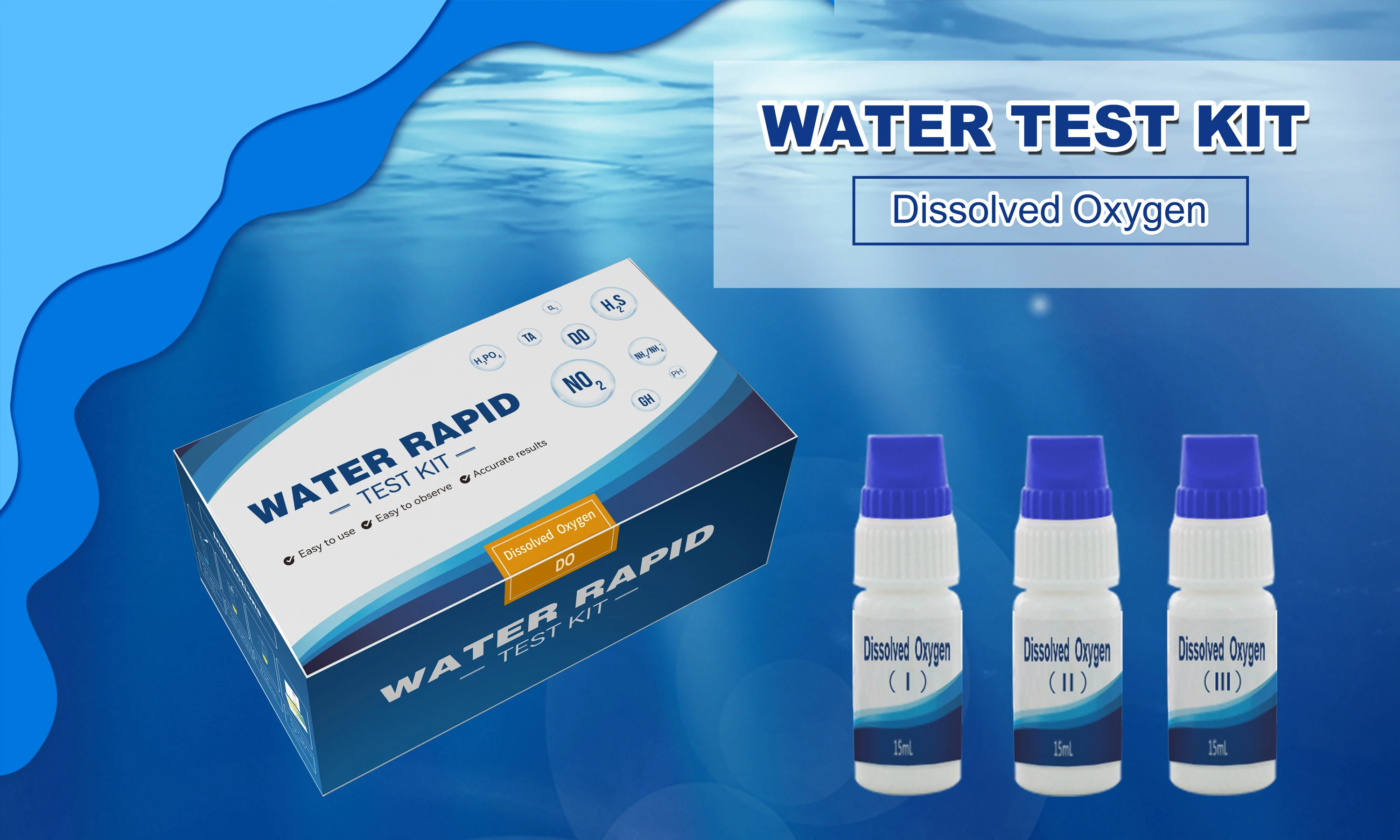 Dissolved Oxygen Reagent Test Kits For Aquarium,Ponds,Aquaculture,Water ...
