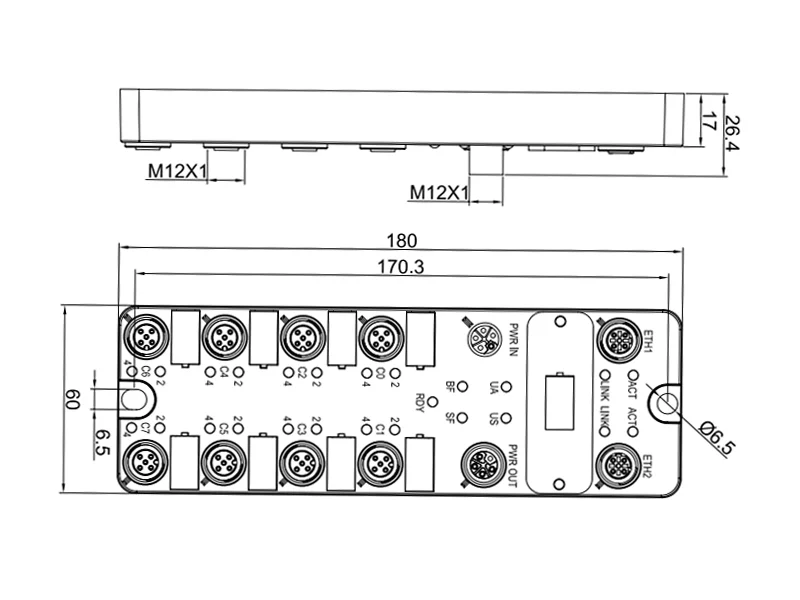 SVLEC Industrial Io-Link Master Module - 8 Ports IP67