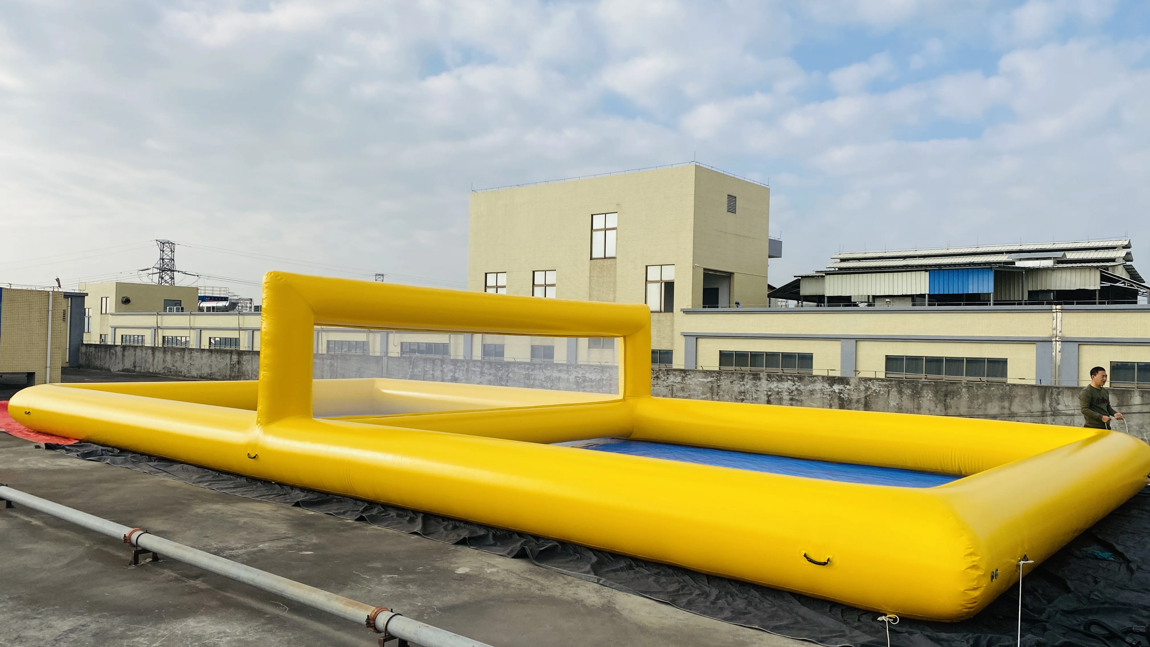 Large Pool Inflatable Volleyball Field - Customizable Size