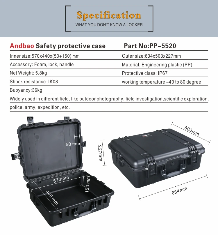 Hot Sale Waterproof Case Ip67 Plastic Hard Case Equipment Case With ...