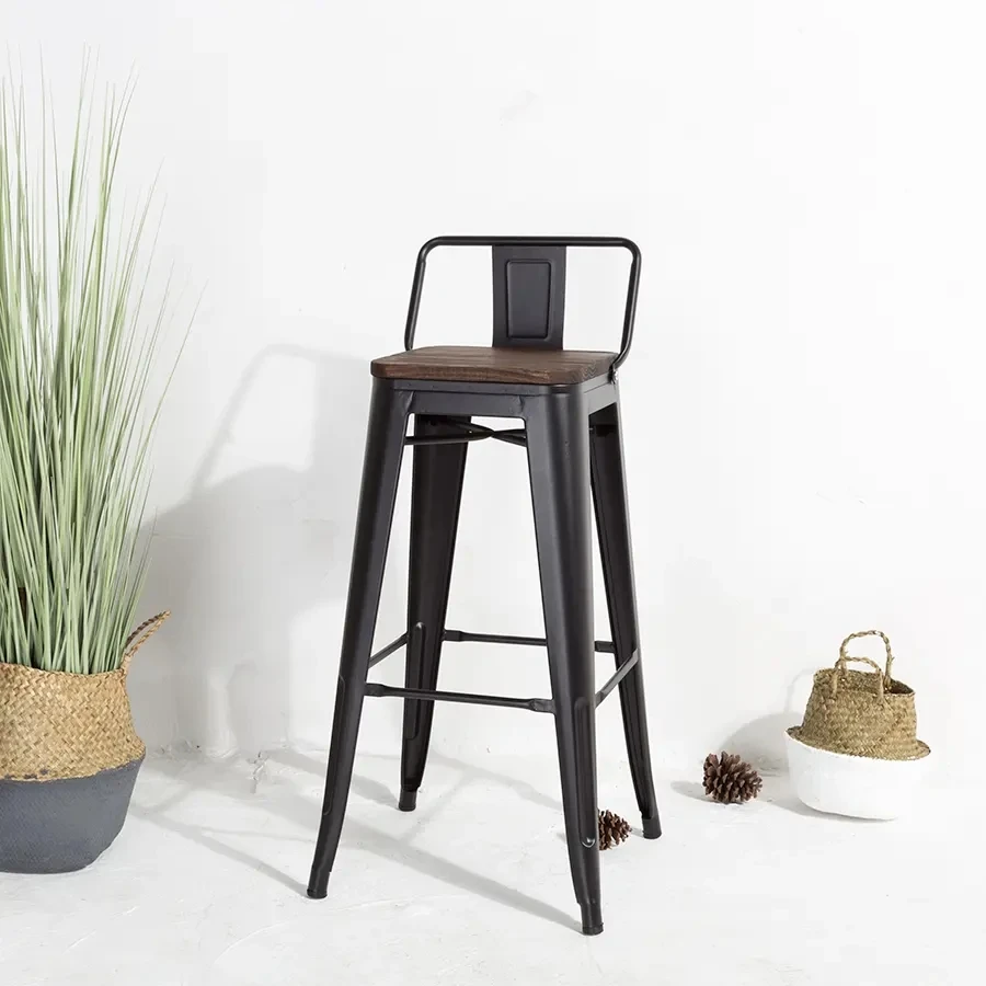Heavy Duty Steel Industrial Stackable Metal High Leg Bar Chair Kitchen ...