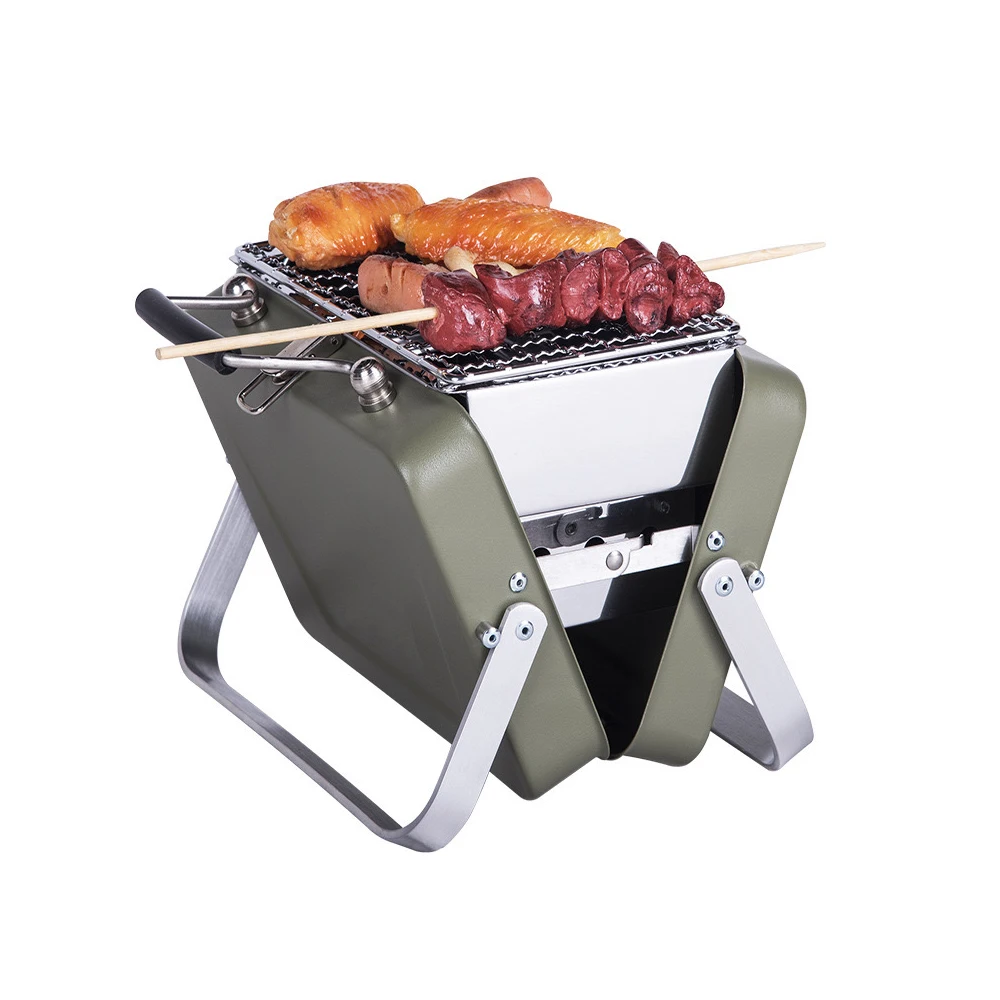 Outdoor Portable Barbecue Grill Briefcase Style Folding Charcoal ...