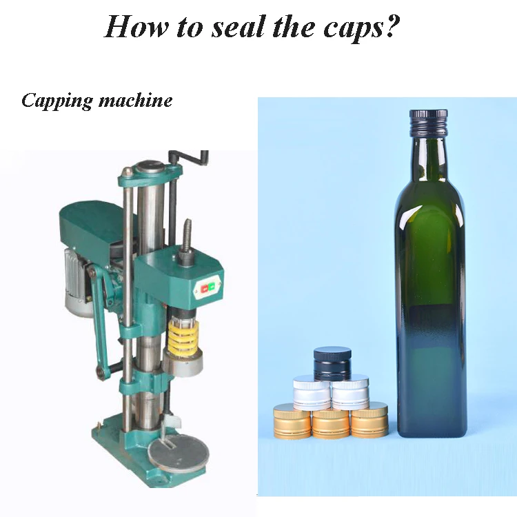 Olive Oil Glass Bottle Aluminum Screw Caps with Plastic Pourer for ...
