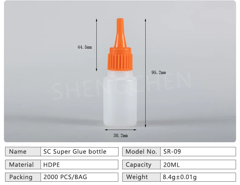 Factory Nail Super Mini Glue Bottle Plastic 20ml Adhesive Pet Nail for ...