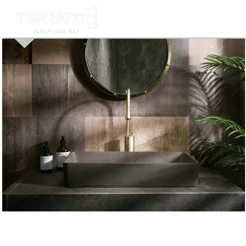 Nordic Concrete Wash Basin Square Industrial Art Style Personalized ...