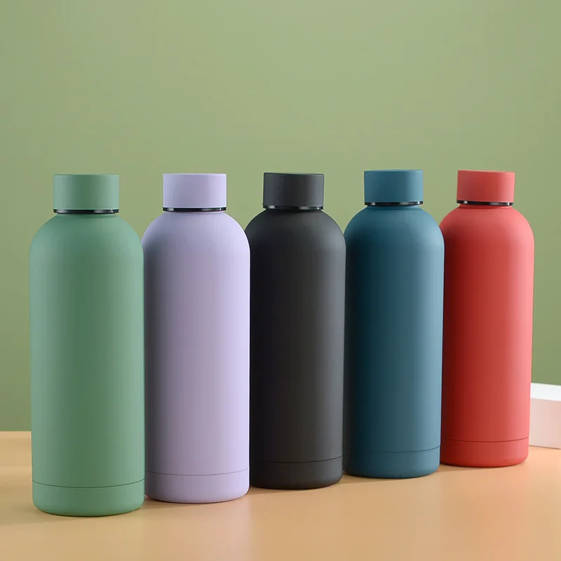 Double Wall Thermal Vacuum Flask Insulated Outdoor Sport Drink Rubber ...