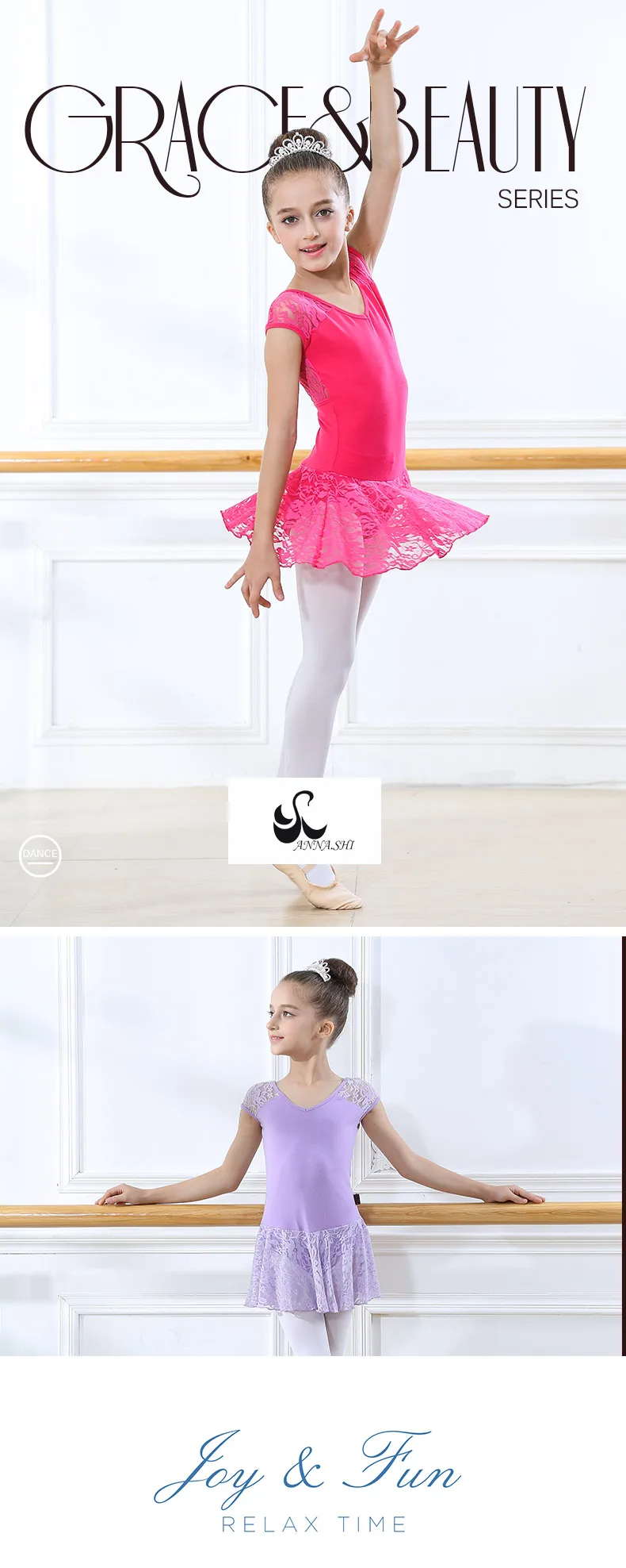 Ballet Leotard Rhythmic Gymnastics Girls Leotard Cotton Lace Fabric ...