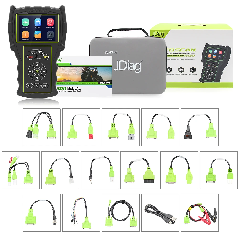 Jdiag M100 Pro Universal Motorcycles Professional 2in1 Obd2 Diagnostic ...
