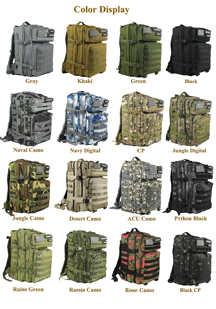Custom Tactic Multiple Color 900d 45l Waterproof Molle Gym Bag Mochila ...