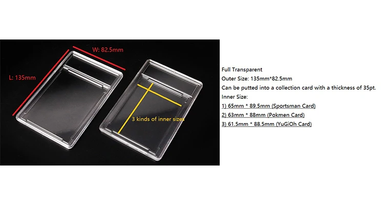 Ultrasonic Type Grading Playing Cards Holder Hard Plastic Cases Plastic ...